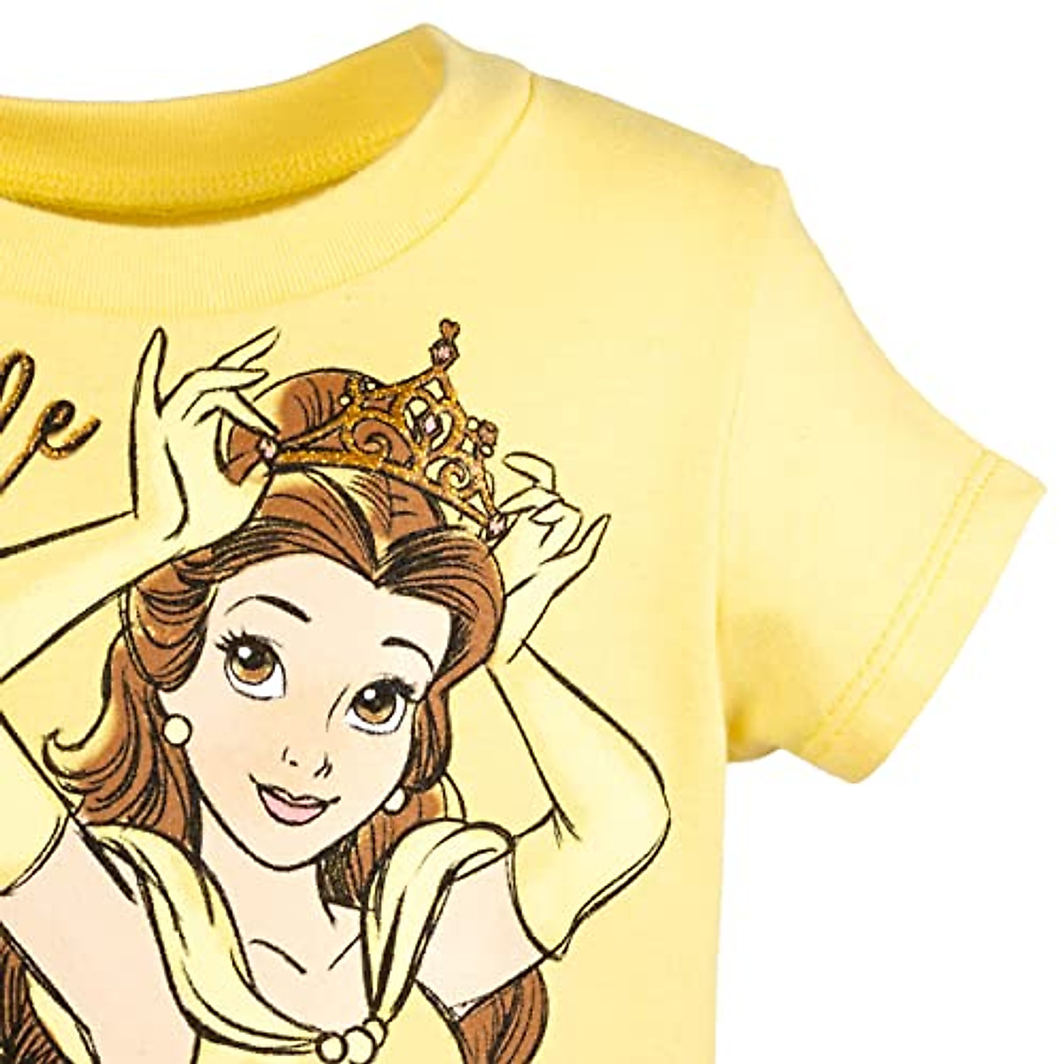 Disney Princess Belle Little Girls French Terry Dress Princess Belle Yellow 7-8