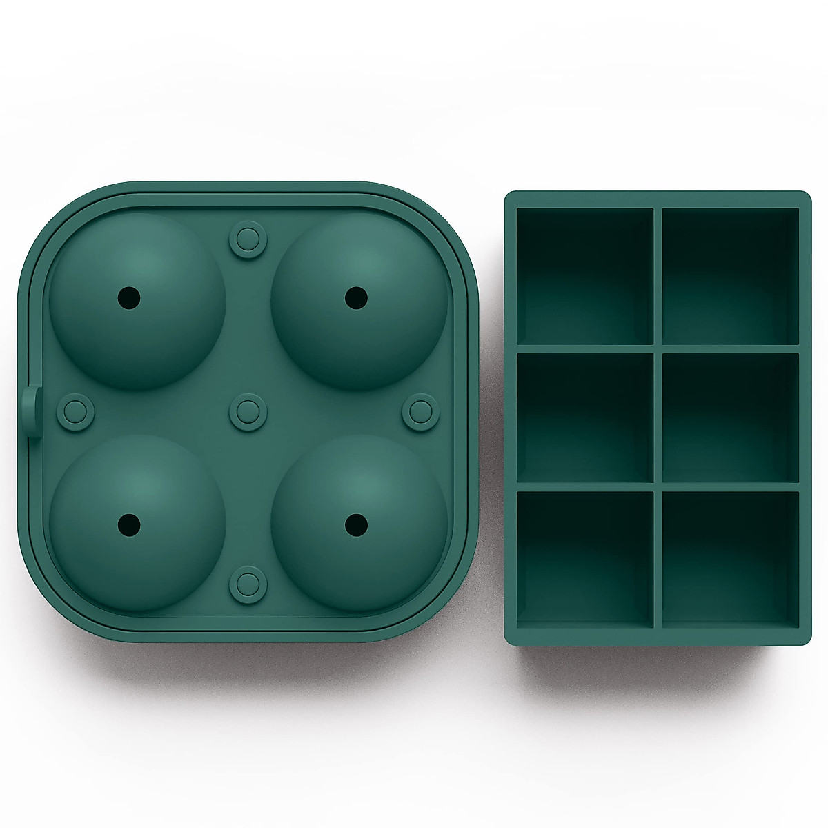 glacio Ball Ice Cube Tray and Big Ice Cube Molds for Whiskey, Slow-Melting, 100% Silicone, No-Plastic, Easy Release, Ideal for Gifting and Elevating Cocktails