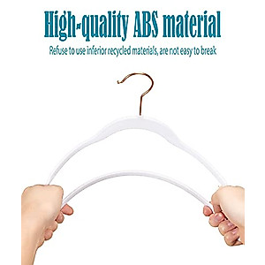 Smartor White Velvet Hangers 50 Pack Felt Hangers Non Slip Rose Gold Hook Flocked Hangers Heavy Duty Adult Hanger for Coat, Suit