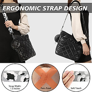 Quilted Crossbody Bags for Women, Unique Pattern Strap, Large Puffer Bag