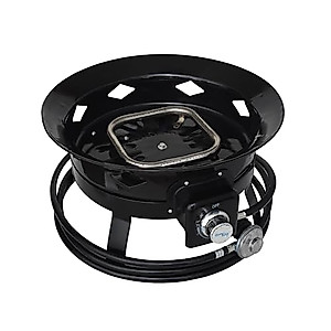 Flame King Smokeless Propane Fire Pit, 19-inch Portable Firebowl, 58K BTU with Self Igniter, Cover, & Carry Straps for RV, Camping, & Outdoor Living