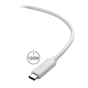Cable Matters [USB-IF Certified] 100W USB C to USB C Charging Cable 6.6 ft for MacBook Pro/Air, iPad Pro (USB C Charge Cable, USB C Power Cable) with 100W Power Delivery in White (USB 2.0, No Video)