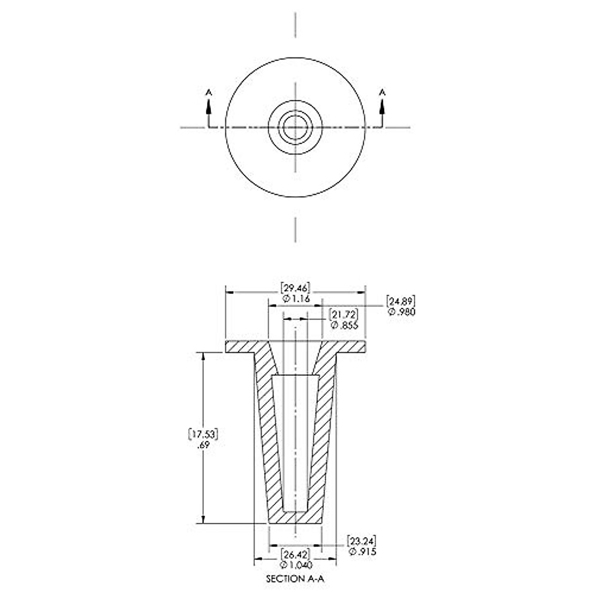Caplugs T-12X T Series – Plastic Tapered Cap and Plug, 1000 Pack, Red LD-PE, Cap OD 0.855" x Plug ID 1.04" Protective Closures, Dust and Moisture Seals, MIL Spec, SAE Fittings, Hydraulic, EZ Remove