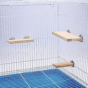 Mogoko Polished Natural Wood Bird Perches Pet Parrot Bird Cage Perches Square Wooden Stand Platform Budgie Toys Cages Accessories for Parakeets