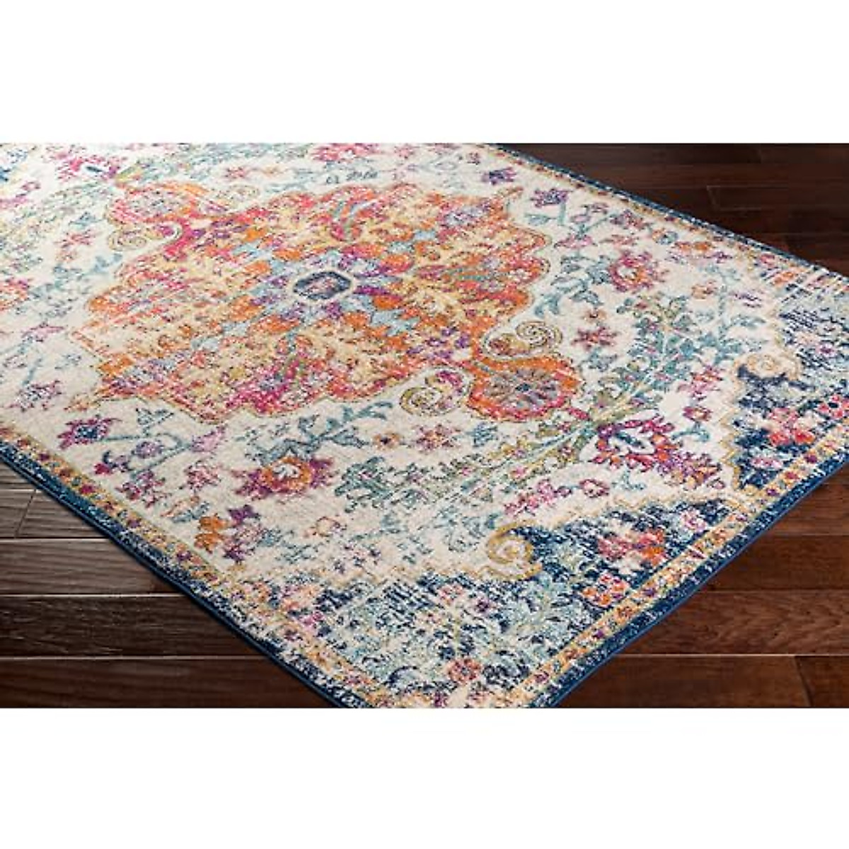 Livabliss Odelia Vintage Bohemian Runner Area Rug,2'7" x 7'3",Orange/Navy