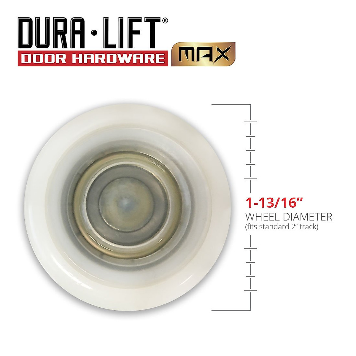 DURA-LIFT Ultra-Life MAX 2" Sealed 6200ZZ Bearing Nylon Garage Door Roller, 4" Stem, Pack of 10