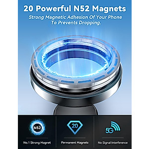 Tesla Phone Mount, for MagSafe Car Mount [Super Solid Base] Tesla Model 3/Y Phone Holder, Tesla Model 3/Y Accessories 2023, Fits for iPhone14/13/12 and Other Smart Phone