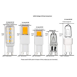 CBconcept - 10 Bulbs - 110V - 120V AC 60 Watts, Clear JCD G9 Looped Pin 60W Halogen Light Bulb, for Accent Lighting, Chandelier, Puck Light, Microwave, Range, RV, Landscape - Designed in CA