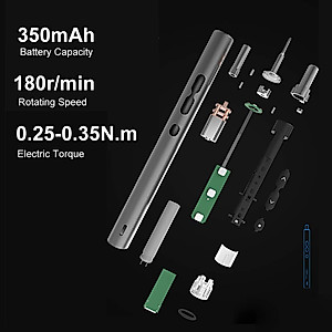 Electric Screwdriver Cordless, Rechargeable Power Tools, Full Repair Kit for phones, Camera, Watches, Toys, Computers, 24 Bits, w/ LED Light