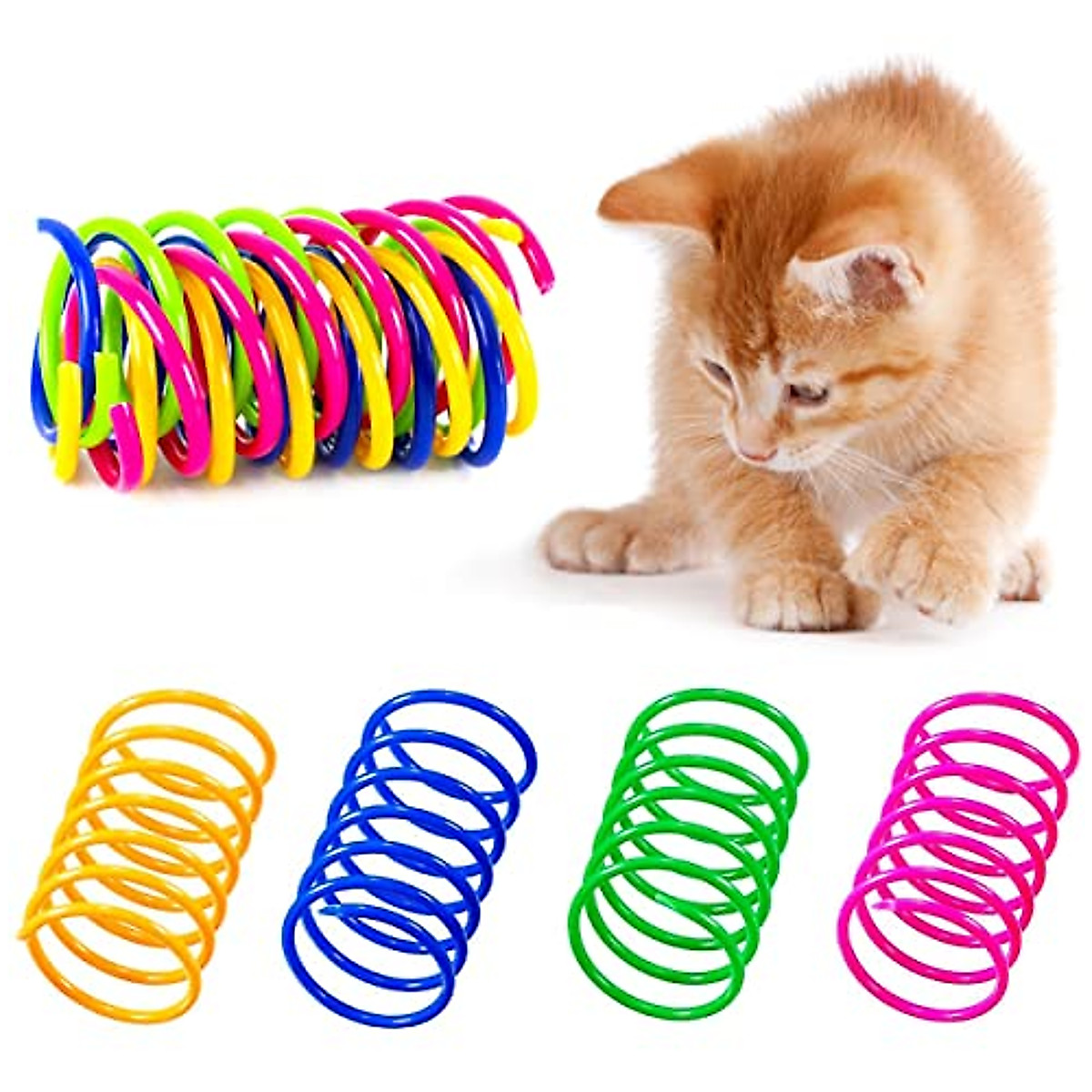 Valonii 30Pcs Interactive Cat Spring Toys for Indoor Cats/Kittens