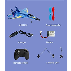 Aquard Duck RC Airplane - Multi-Directional Remote Control Plane with Smart Gyroscope, Anti-Collision Silicone Nose RC Plane, Long Battery RC Glider for Kids and Adults (Blue)