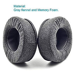defean Upgrade Ear Pads Replacement Gray Flannel Memory Foam Compatible with Audio-Technica M40X M50 M50X MSR7 / Fostex T50RP / MDR 7506 / Hyperx Cloud Alpha hyperx Cloud Headset