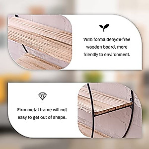 Hoofaway Wall Shelf Rustic Wood Floating Shelves Decorative Wall Round Shelf for Bedroom Living Room Bathroom Kitchen Office and More Black