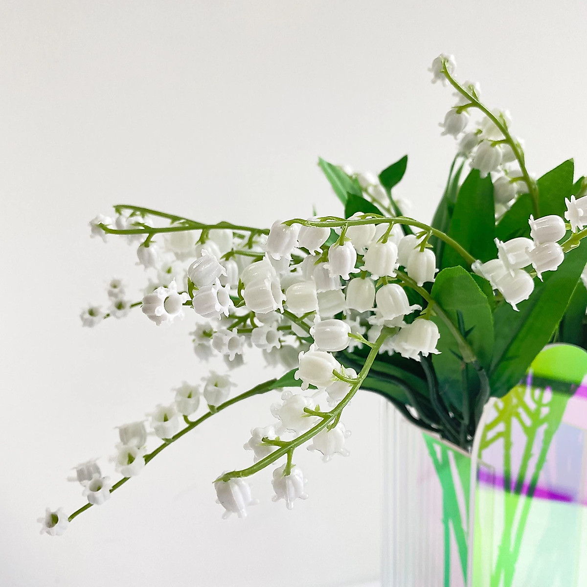 ZooeyRoose 10 pcs Lily of The Valley Artificial Flowers Fake Convallaria Majalis White Flower for Home Garden Bridal Wedding Bouquets Centerpieces Small Vase Arrangements Table Party DIY Decorations