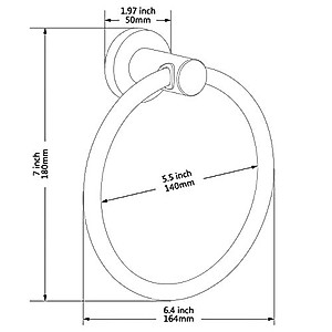 Towel Ring Brushed Nickel, Bath Hand Towel Ring Stainless Steel Round Towel Holder for Bathroom