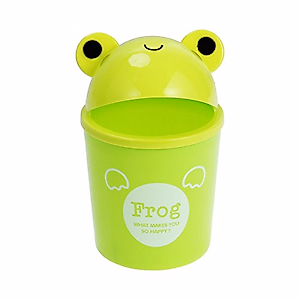 TOYMYTOY Desktop Trash Can Mini Waste Bin Garbage Organizer Cute Table Trash Can (Green C065H)