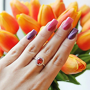 Uloveido Oval Cut Solitaire Wedding Engagement Rings White Gold Plated, Best Gifts for Women/Mom (Size 8) PJ4262