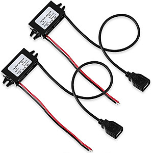 Weewooday 12v to 5v Dc Converter Buck Module USB Output Power Adapter Dc Car Power Converter Regulator(2 Pieces)