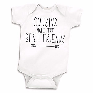 Bump and Beyond Designs Pregnancy Reveal to Family, Cousins Make the Best Friends One Piece, White, 0-3 Months