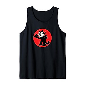 Felix Cartoon Cat Red Sunset Sly Smiling Felix Tee Tank Top