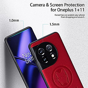 TinPlanet Superhero Slim Thin Case for OnePlus 11 (2023) - Iron, Red