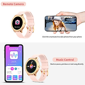 GADIXY Smart Watch for Women(Answer/Make Calls),Smartwatch for Android Phones iPhone,Fitness Tracker with Heart Rate,Sleep,Blood Oxygen Monitor (Pink)