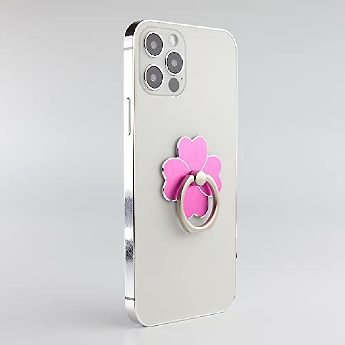 Lucky Grass Cell Phone Ring Holder for Hand, Zinc Alloy Phone Back Ring Grip for Finger or Case (Pink)