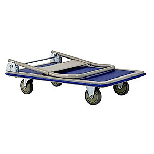 Juggernaut Carts Heavy Duty 660 lb. Capacity Folding Platform Cart, 11.02" Height, 23.2" Width, 35.4" Length, 660 Pounds Load Capacity - FPTC3623-BLUE