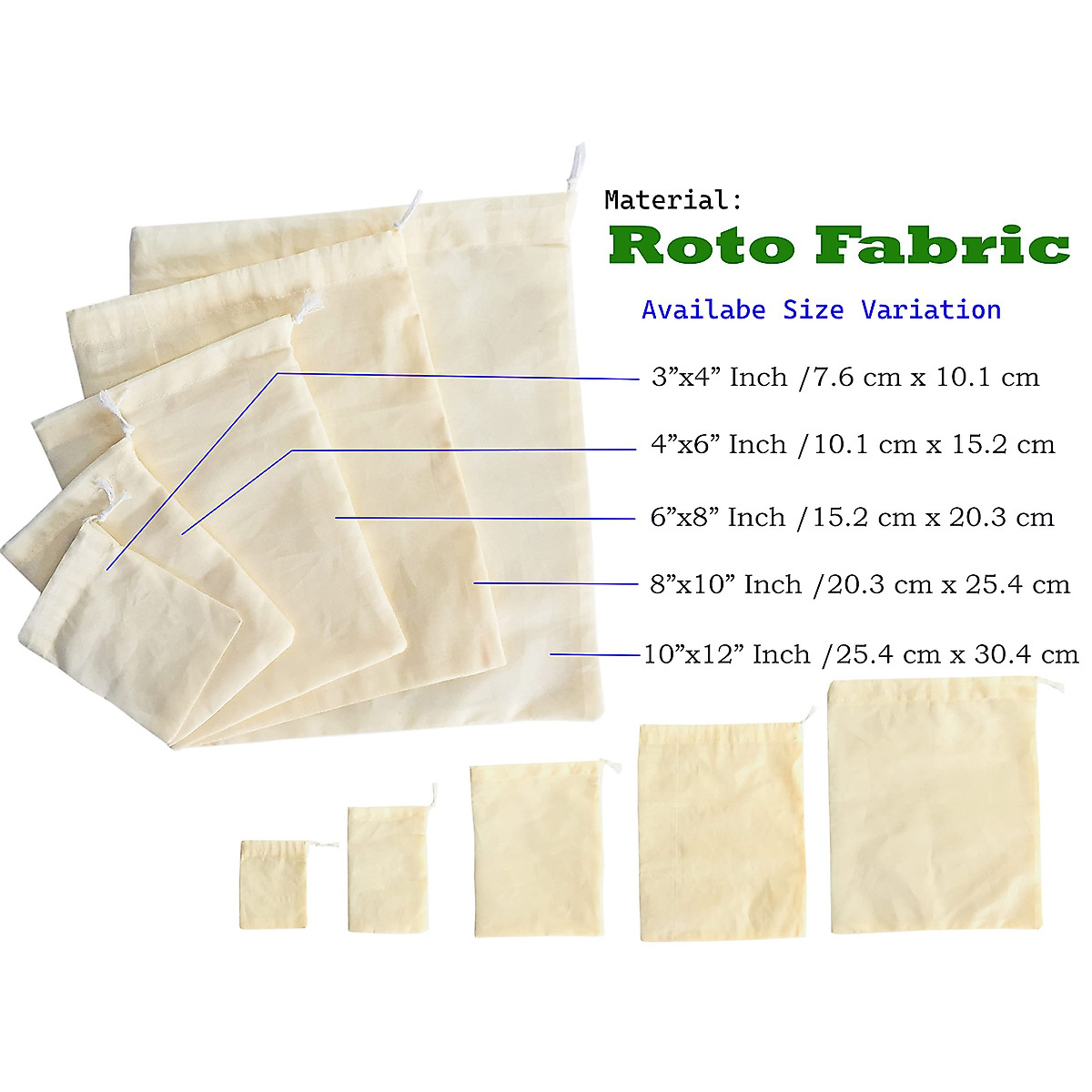 Star Quick Links™ 25 Pcs – (8 x 10 Inch) Muslin Bags Cotton Drawstring Bags Sachet Bag for Home Supplies Potli Bag (8 x 10 Inch)