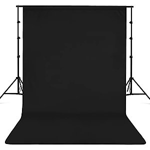 WENMER Black Backdrops, Solid Black Photo Backdrops for Photoshoot, Photography Backdrops Background for Photo Shooting, Party, Videos, 5 x 7 FT