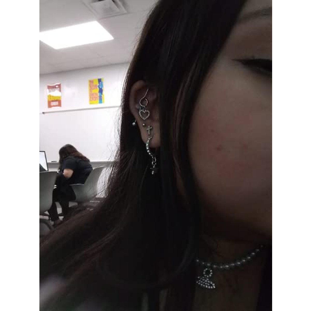 Briana Williams 14G Industrial Earrings Surgical Steel Heart Star Moon Dangle Industrial Piercing Jewelry 1 1/2 Inch 38mm Industrial Bar Piercing Silver Industrial Barbell for Women Men