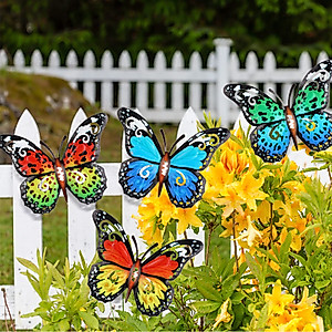 8 Pieces Metal Butterfly Wall Art Decor, 3D Butterfly Hanging Wall Decor Sculpture for Balcony Patio Living Room Garden Outdoor Fence Decoration (Stylish Style)