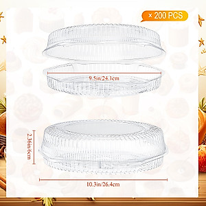 Soaoo 100 Pcs 9'' Plastic Disposable Pie Containers with Hinged Locking Lids Clear Flan Containers with Lids Round Pie Keeper Dessert Containers for Takeout Boxes Food Cake Doughnut Flan Storage