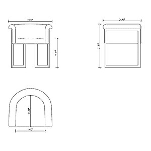 Manhattan Comfort Corso Idustrial Modern Leatherette Dining Chair with Metal Frame in Cream