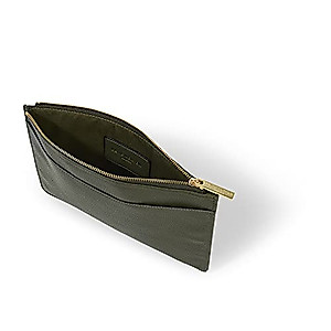 KATIE LOXTON Cara Womens Medium Vegan Leather Slip Pocket Clutch Handbag Pouch Khaki Green