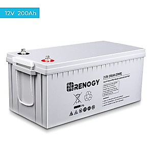 Renogy 400 Watt 12 Volt Premium 4 Pcs 100W Panel+40A MPPT Charge Controller, 400W & Deep Cycle AGM Battery 12 Volt 200Ah, 3% Self-Discharge Rate, 2000A Max Discharge Current