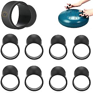 Yowin Steel Tongue Drum Finger Picks, Silicone Rubber Knocking Finger Sleeves Handpan Percussion Instrument (8 Pcs)