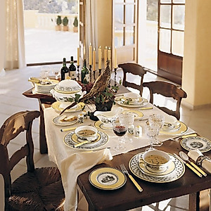 Villeroy & Boch Audun Ferme Oval Platter, 13.25 in, White/Gray/Yellow