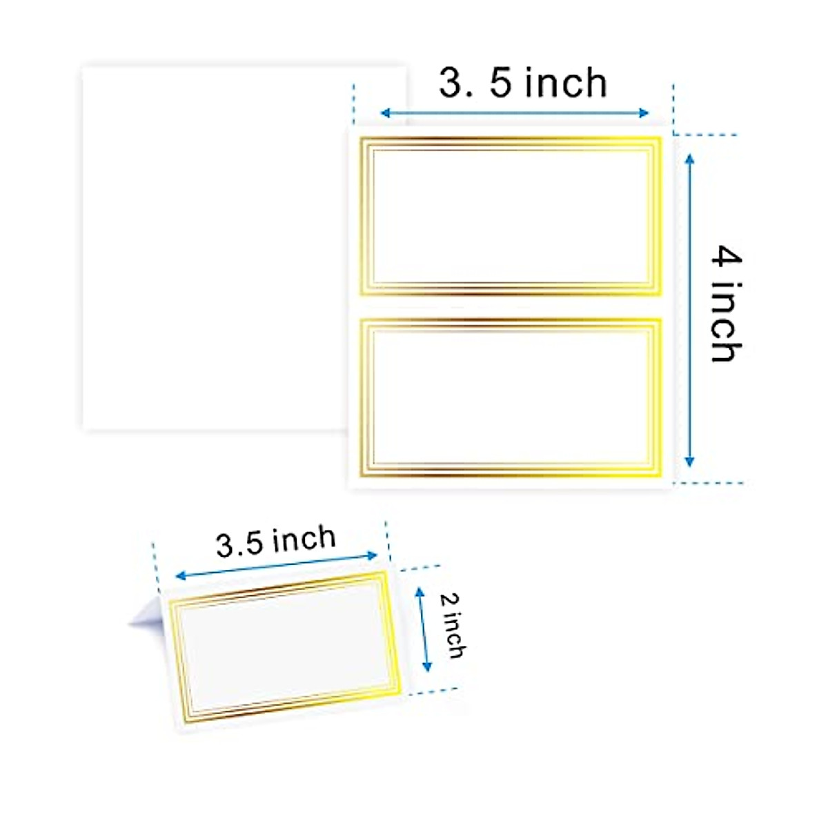 135 Pack place cards with Gold Foil Border Seating Place Cards for table setting table Weddings,Banquets,Dinner Parties,Name Cards