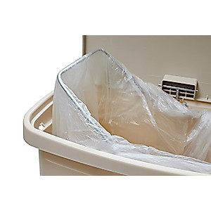 Rubbermaid Commercial Products 1883458 Streamline Slim Step-On Plastic Trash Garbage Can, 13 Gallon, Beige