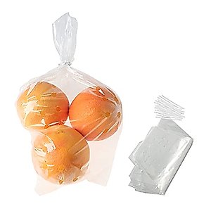 Perforated Plastic Bags For Vegetable Fruit Produce Grape Cherries Storage Bags With Ties, 50 Pack