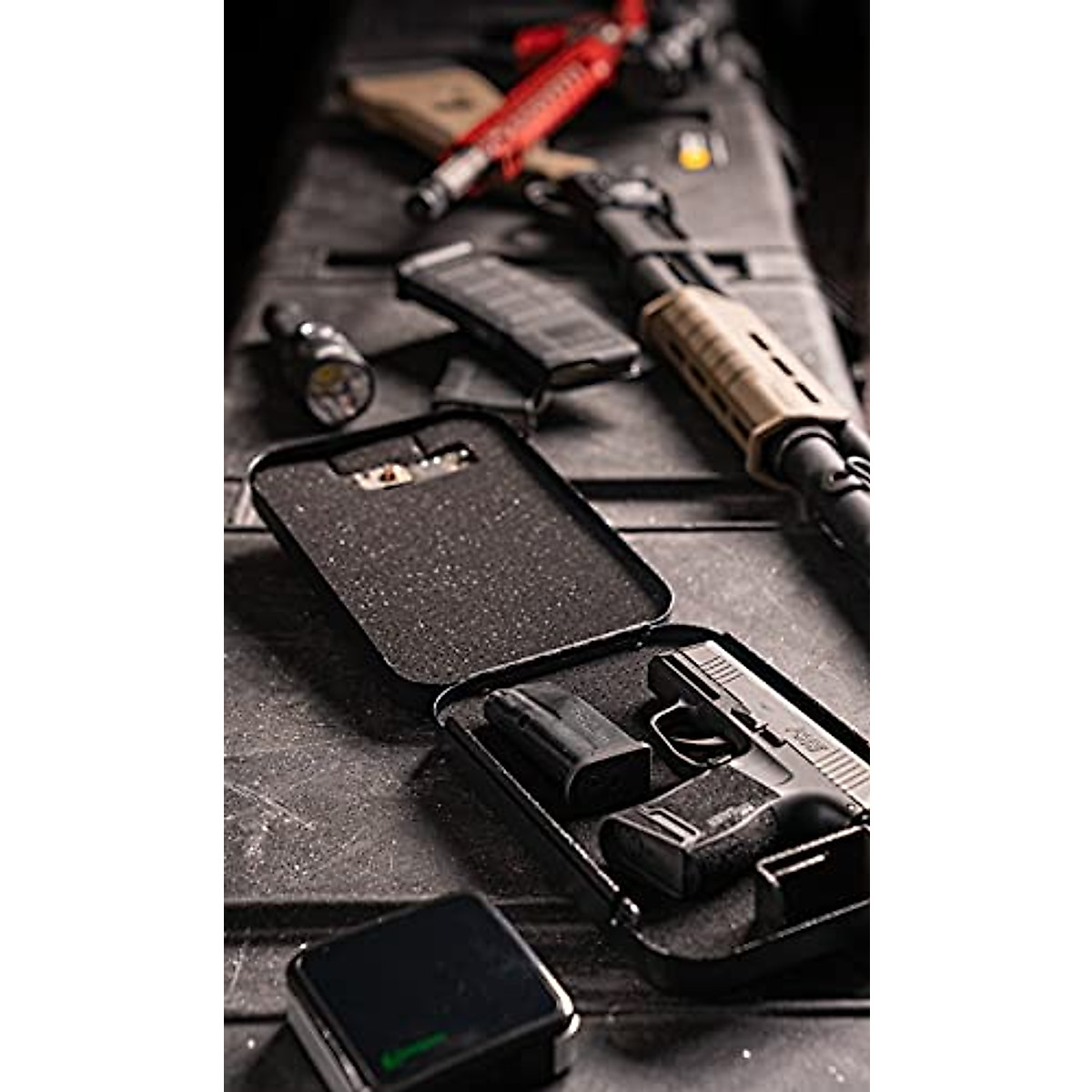 Lockdown Combination Compact and Subcompact Handgun Vault with All Steel Construction, TSA Approval and CA DOJ Certification for Secure Storage and Travel