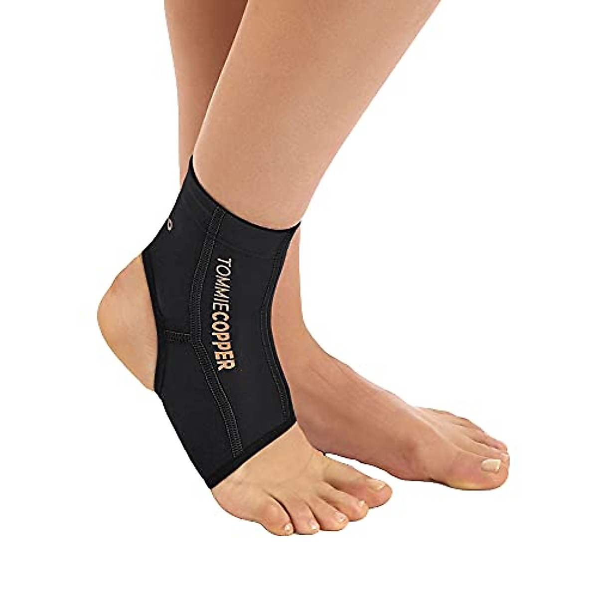 Tommie Copper Performance Compression Ankle Sleeve, Unisex, Men & Women, Breathable Extra Support Sleeve for Joint & Muscle Support - Black, Medium
