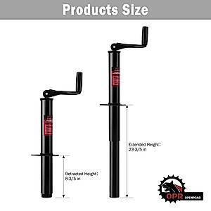 OPENROAD 5000 lbs A-Frame Trailer Jack, 15" Vertical Travel, Heavy Duty Top Wind Jack with Foot Plate for RV, Cargo, and Utility Trailers Tongue, Black