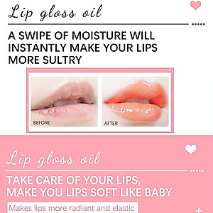 Eliversion Hydrating Lip Glow Oil, Moisturizing Lip Oil Gloss, Transparent Tinted Lip Balm, Transparent Toot Lip Oil, Plumping Lip Gloss, Long Lasting Nourishing Non-sticky (Rosewood)