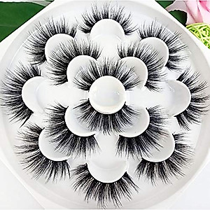 Veleasha Russian Strip Lashes and 5D Faux Mink Lashes ，Natural Lashes Wispy Fluffy False Eyelashes 2 Styles 2 Sets Pack