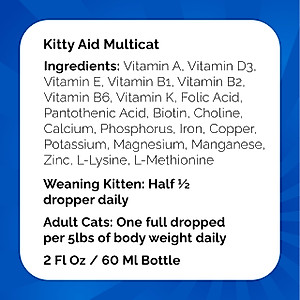Multivitamin Cats Dietary Suplement by Interfarma | Heart, Digestion, Skin, Coat, & Joint Support Supplement for Cats | with Vitamins, Minerals, Aminoacids, Biotin, & Folic Acid | MULTICAT