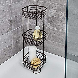 iDesign Standing Shower Caddy Organizer, The Forma Collection – 9.5" x 9.5" x 26.25", Bronze