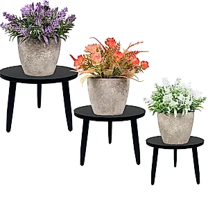 HAINARverS Indoor 3-Pack Black Corner Plant Stand Outdoor for Flower Pot Stand Multiple House Garden Patio Office Living Room Balcony Outside 9.6/10.8/12inch (Black)