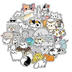 Funny live Transparent Waterproof Pencil Pen Case Clear Document Folders Cosmetic Bag with 50 Pieces Cat Stickers DIY, Clear PVC Multi Purpose Pouch Bag for Girls Boys Women Students